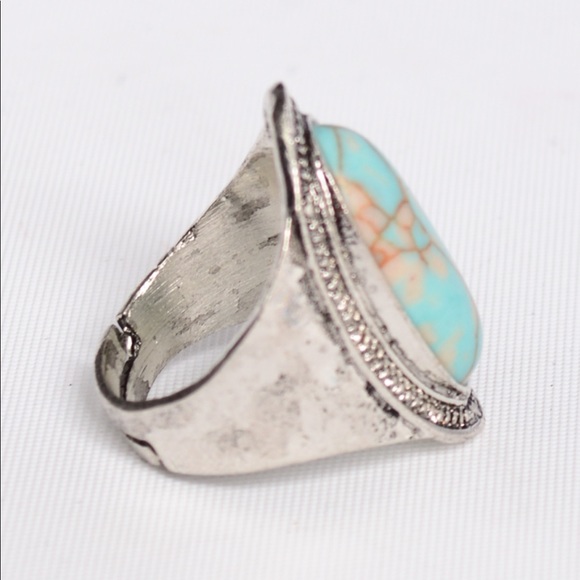 Jewelry | Turquoise Stone Adjustable Ring | Poshmark